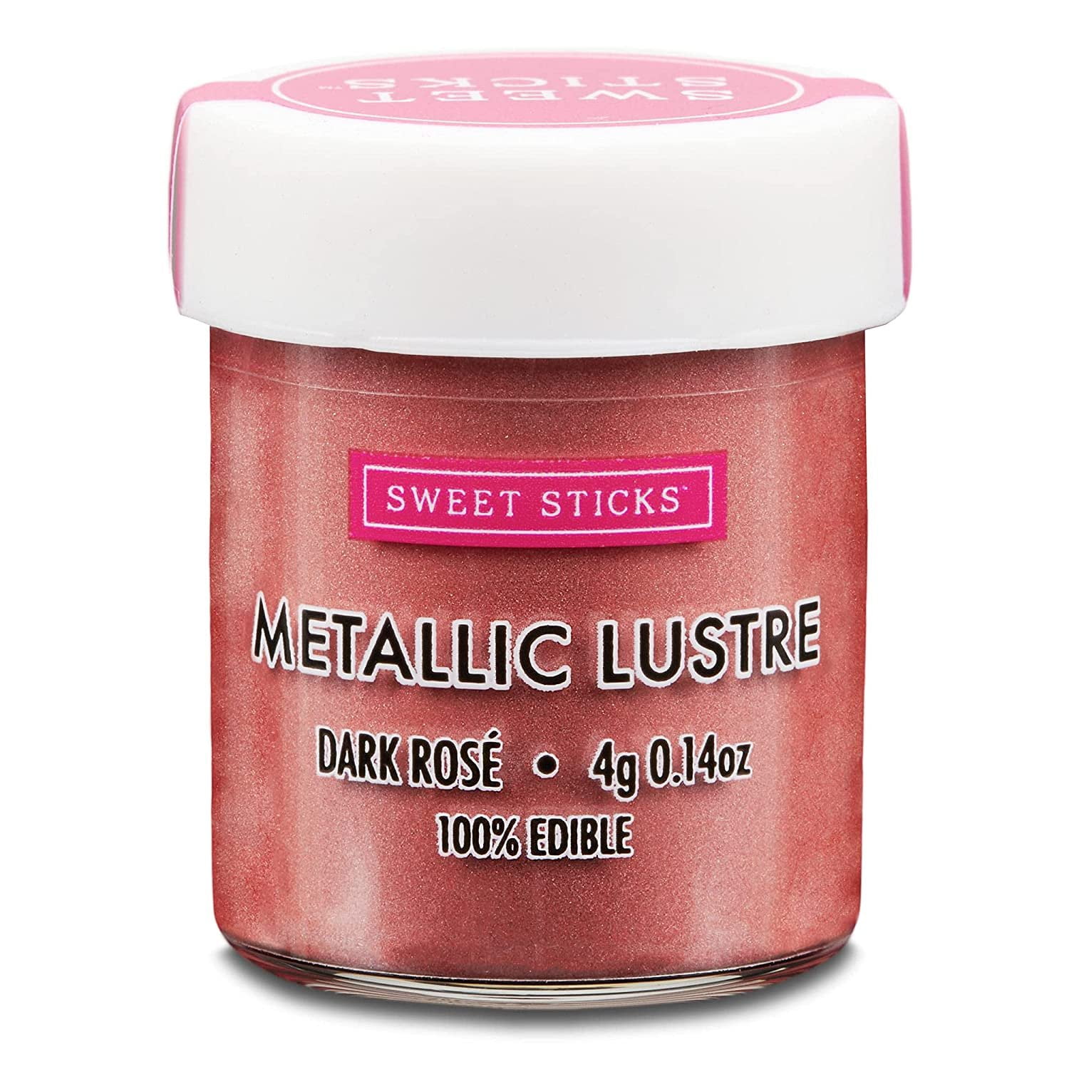 Sweet Sticks Metallic Luster Dust Color Powder, 4 Grams Dark Ros ...