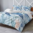 4 Piece Duvet Cover Set Full, Blue Sea Turtle Coral Jellyfish Soft ...