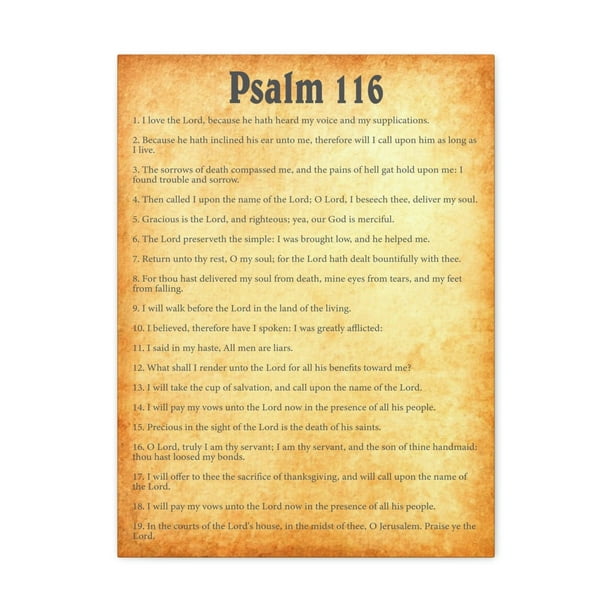 Scripture Walls Psalm 116 Chapter Gold Bible Canvas Christian Wall Art ...