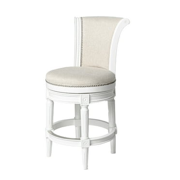 Maven Lane Pullman Upholstered Barstool in White Oak with Natural ...