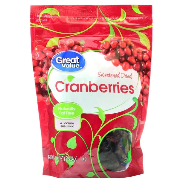 Great Value Sweetened Dried Cranberries, 12 oz - Walmart.com - Walmart.com