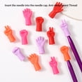 6Pcs Hand Shape Rubber Needle Tip Stoppers Anti Slip Knitting Needle ...