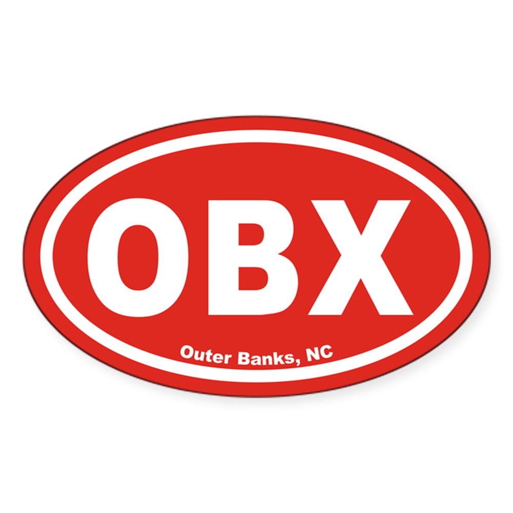 CafePress - OBX Euro Oval Sticker With Red Background - Sticker (Oval ...