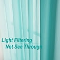 "Junvictex Ombre Crushed Chiffon Sheer Curtains, Teal Gradient, 52 ...