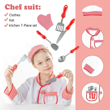 Chef Role Play Costume Cooking and Baking Set with Durable Chef Costume ...