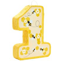 Large 20" Yellow Number One Pinata Queen Bee Theme Bumblebee Party ...