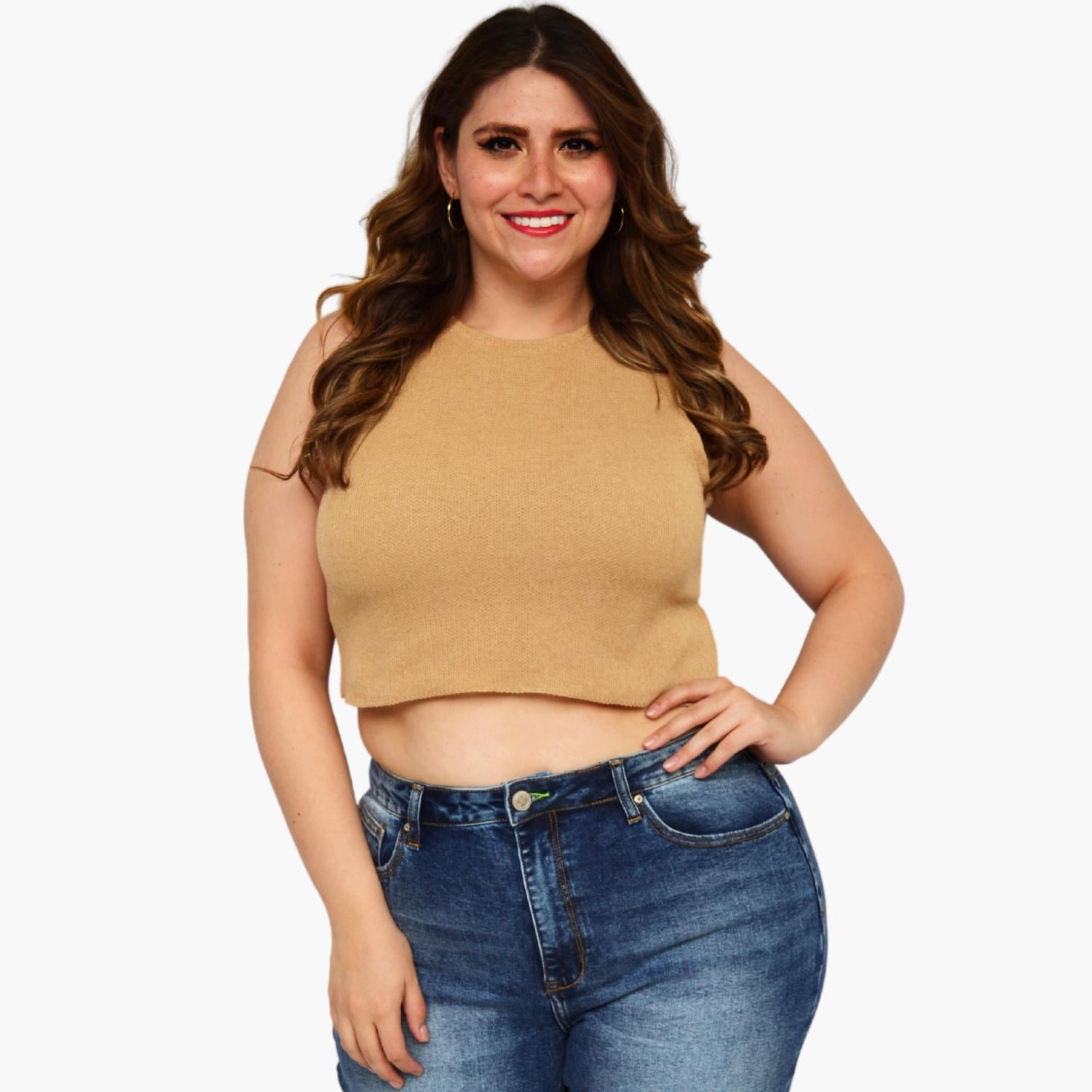 Top tejido (talla extra, modelo 2264 (Arena) cafe Unitalla Roman ...