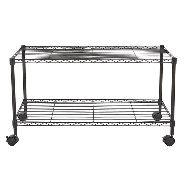 EasingRoom 35"W x 17.7"D x 19"H Adjustable Rolling Cart,2-Tier Storage ...