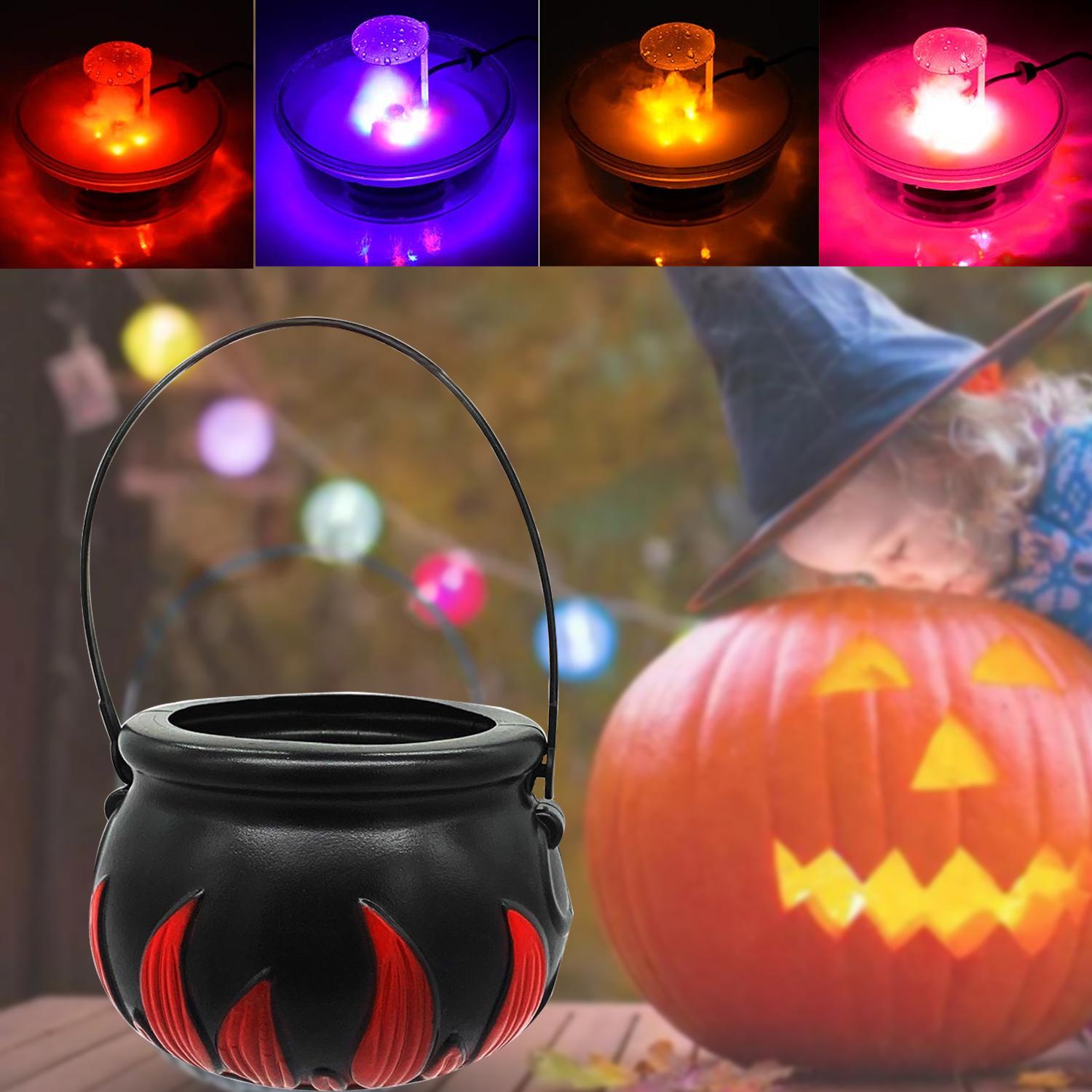 2021 Upgrade Halloween Black Cauldron Mist Maker Fogger, Smoke Fog ...