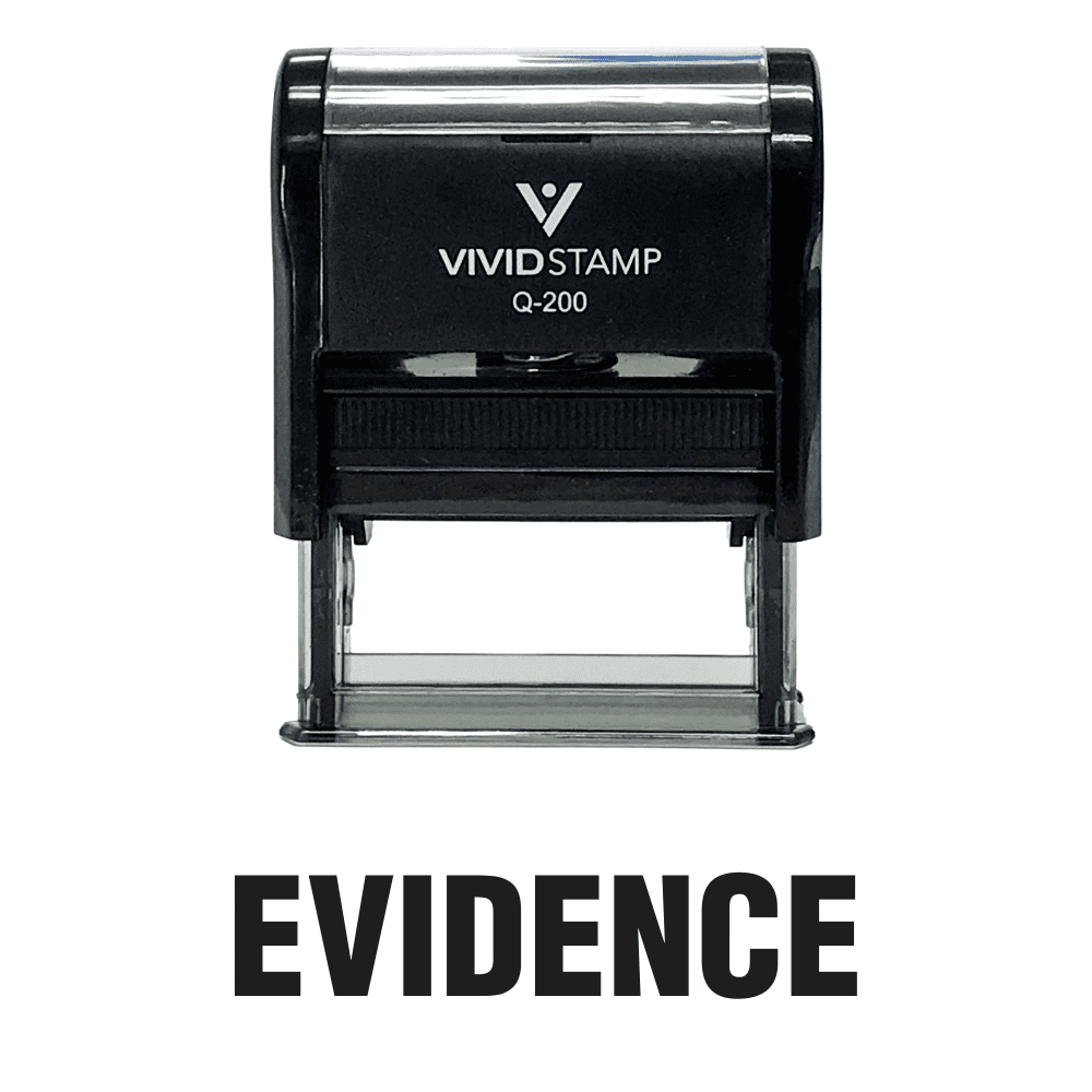 Vivid Stamp EVIDENCE Self Inking Rubber Stamp (Black Ink) - Medium ...