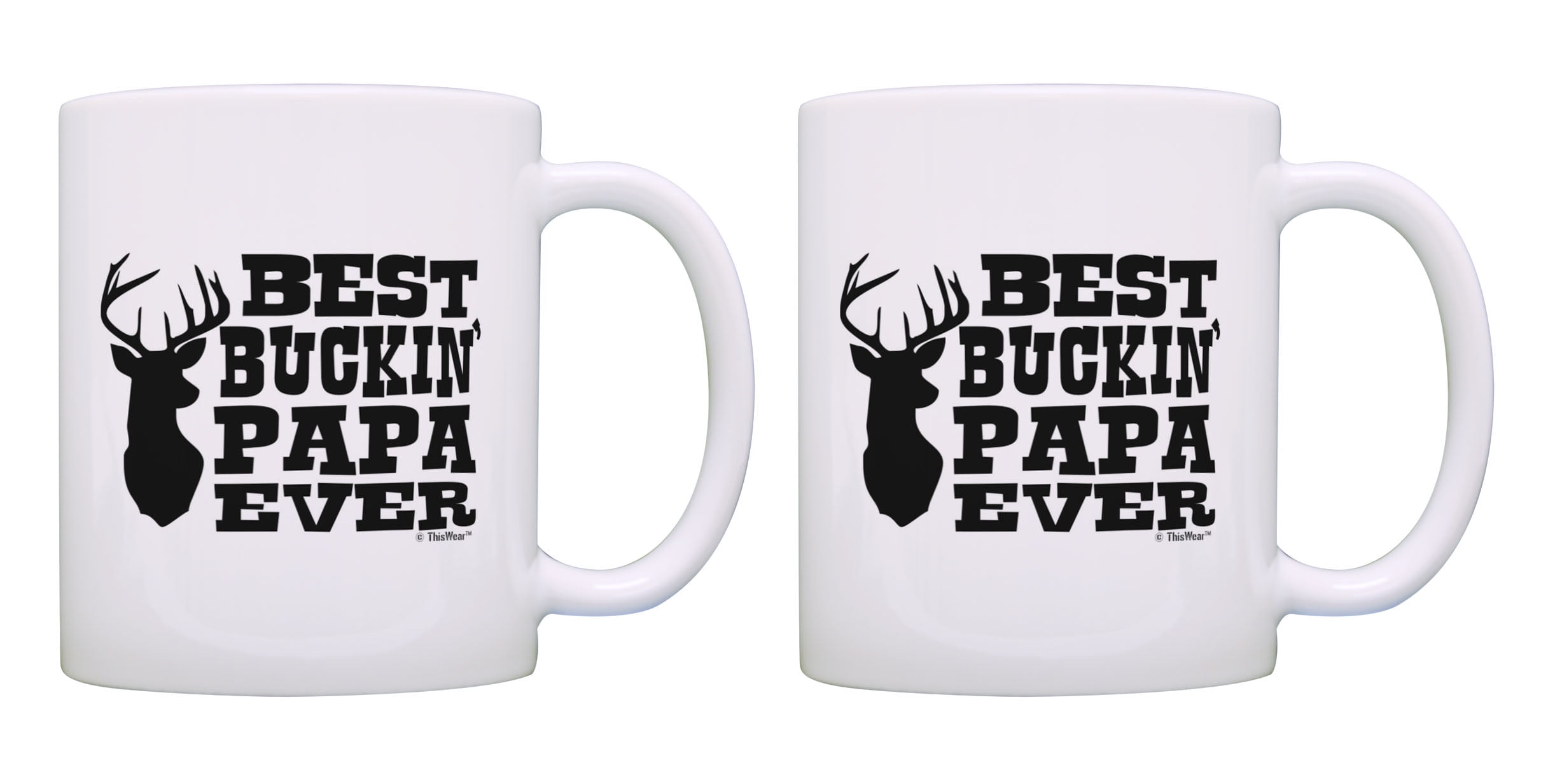 ThisWear Papa Gifts Best Buckin Papa Grandpa Papa Cup Set 11 ounce 2 ...