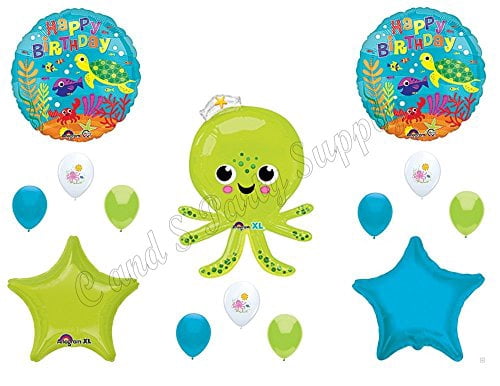 Octopus UNDER THE SEA Birthday Party Balloons Decoration Supplies Ocean ...