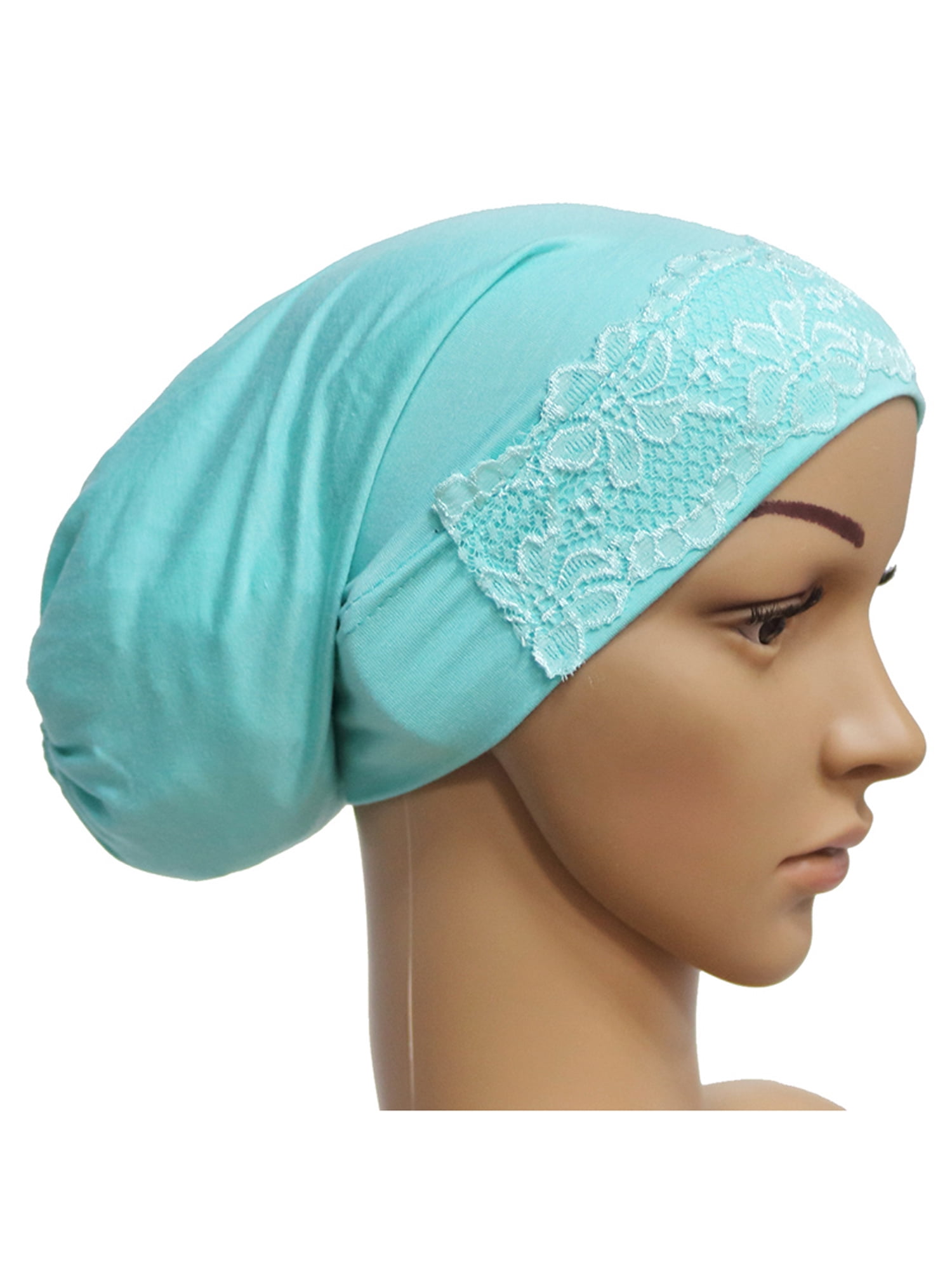 Women's Islamic Muslim Hijab Cap Bonnet Headwear Turban Wrap Inner Hats ...