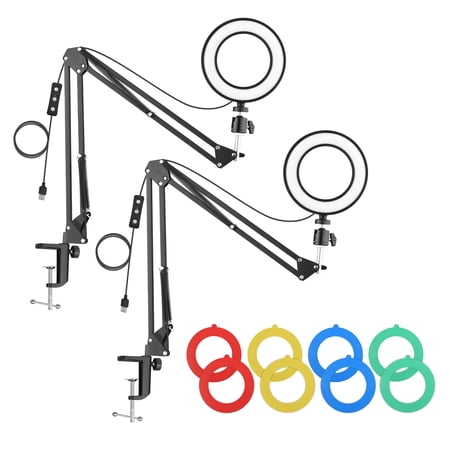 Andoer 6 Inch LED Ring Light Kit Including 2 * 5600K USB Ring Light + 2 ...