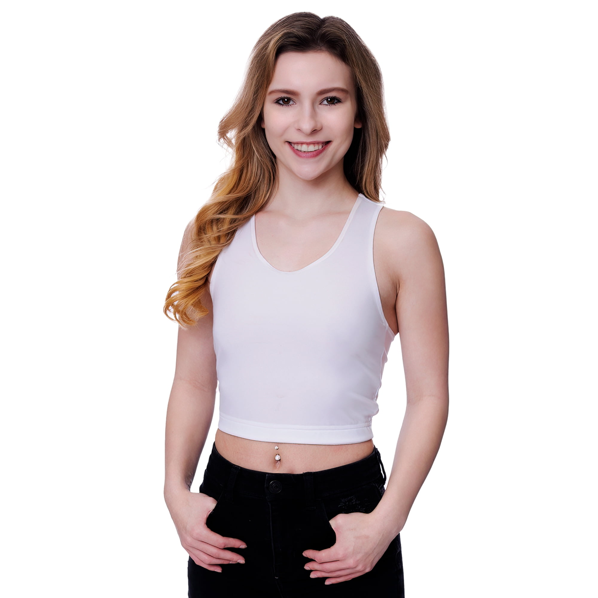 Click here for Underworks Womens Firm Compression Racerback Crop... prices