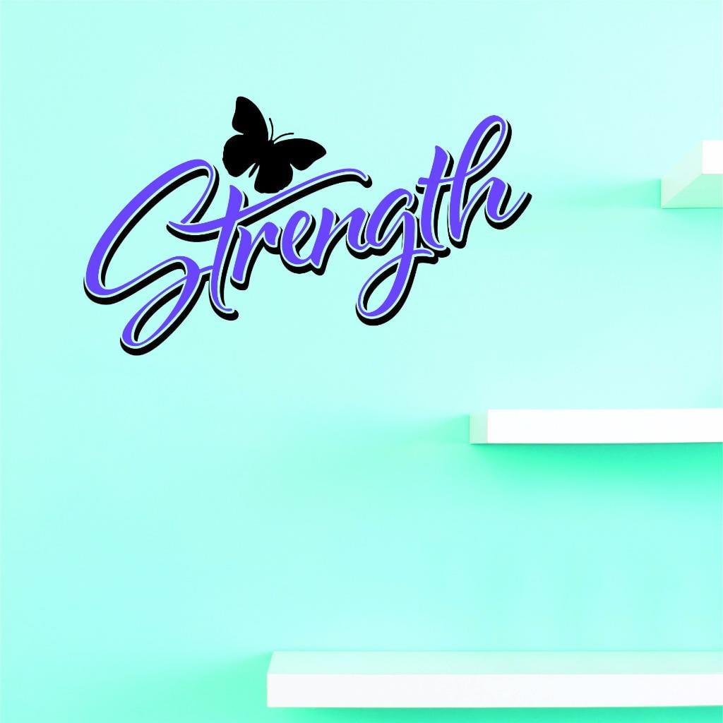 Custom Decals Strength Wall Art Size: 14 X 28 Inches Color: Multi ...