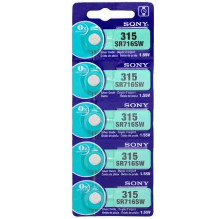 Sony 315 (SR716SW) 1.55V Silver Oxide 0%Hg Mercury Free Watch Battery ...