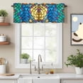 Abstract Colorful Glass Valances for Windows Blue-Purple Cracked ...