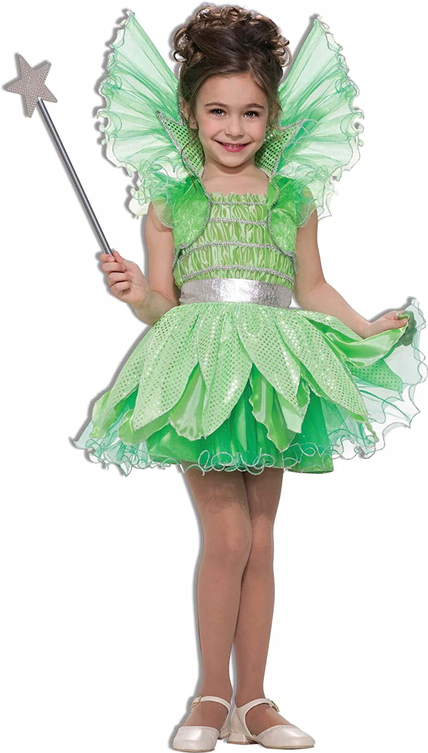 Deluxe Fairy Princess Green Sprite Costume Glitter Dress Girls Small 4 ...