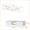 TV Furniture Floating TV Stand, White Minimalist 2-Door with Storage ...
