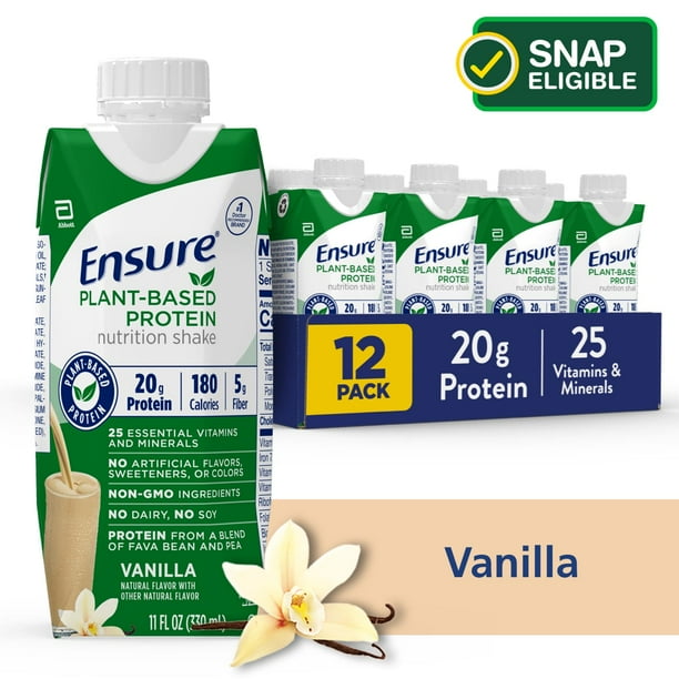 Ensure Plant-Based Nutritional Drinks, Vegan Meal Replacement Shakes, with 20 Grams Fava Bean ...