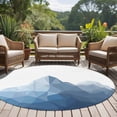 Blue Abstract Mountain 8FT Round Area Rugs for Living Room Color Blocks ...