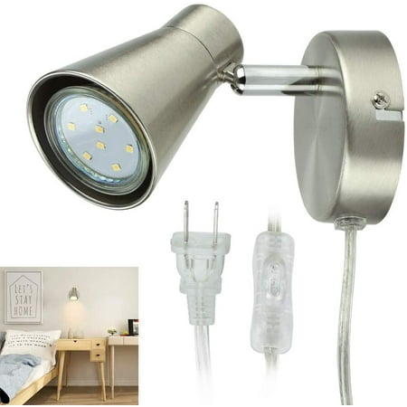 DLLT Track Lights Plug-in, Small Directional Wall Spotlight, Flush ...