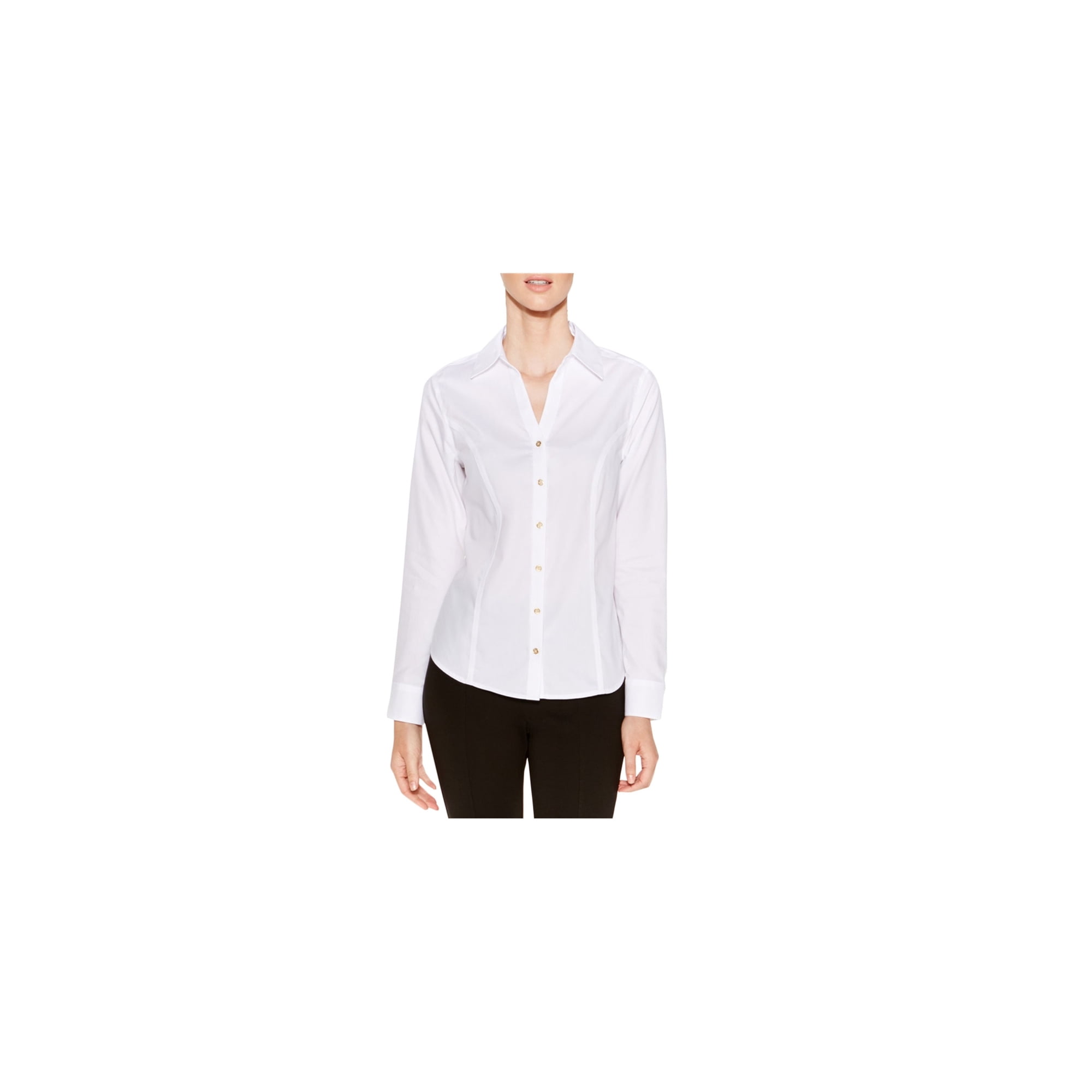 Calvin Klein fsdfsdfsd blusa con botones para mujer, blanco, pequeño ...