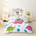 Aikeke Cartoon Animal Dinosaurs Twin Duvet Cover, Floral Butterflies ...