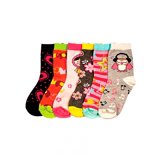 6 Pair Youth Girls Socks Size 6-8, Novelty Assorted Designs, Crew Low ...