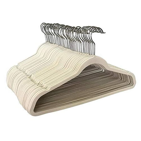Jeronic 50 Pack Beige Velvet Hangers Clothes Hangers Velvet Hanger ...