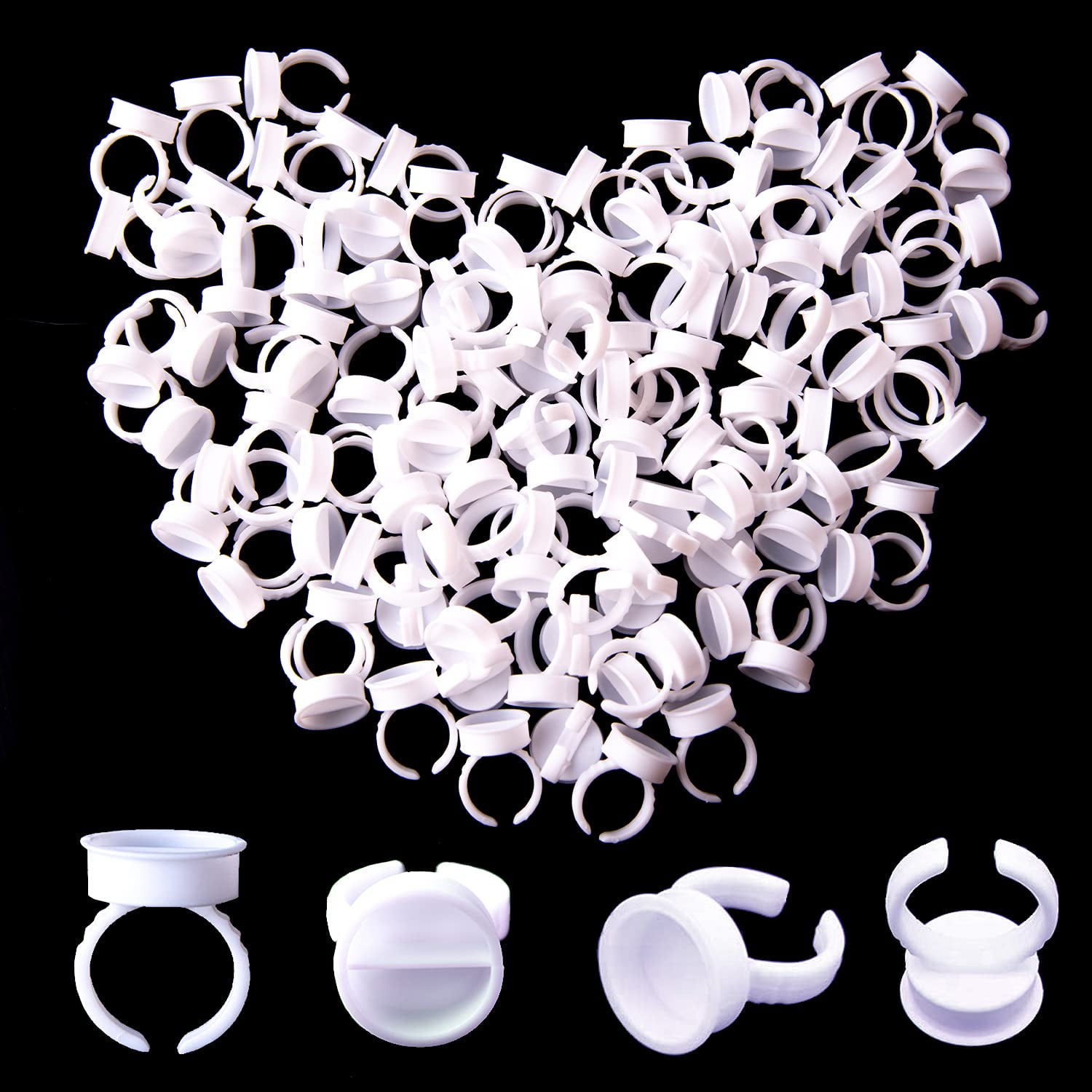200 Pieces Smart Glue Cups, Plastic Glue Rings Lash Glue Holder for ...