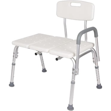 Equate Durable Transfer Bench with Back Rest, Shower Bench, Black HSA ...