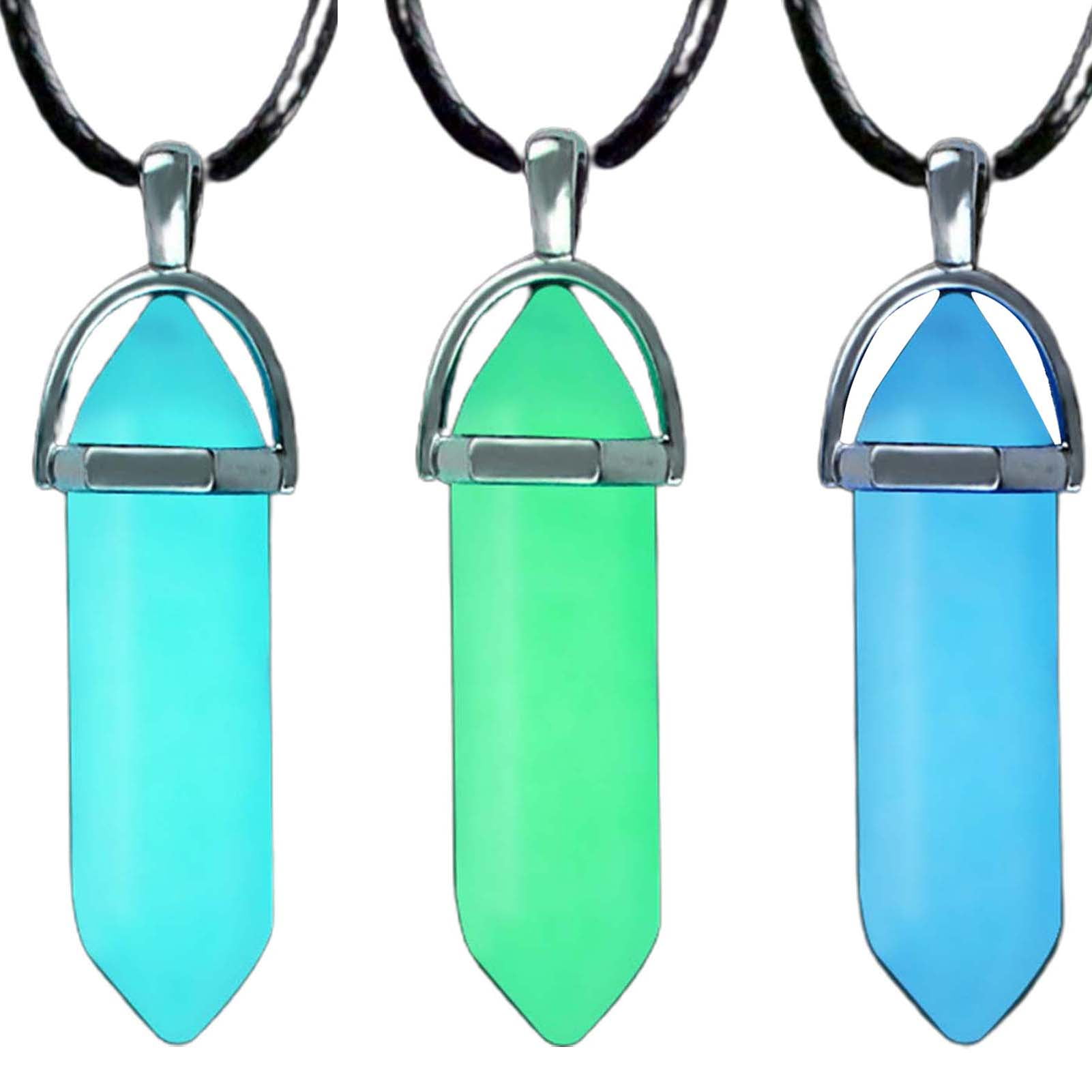 Travelwant Luminous Fluorescent Hexagonal Moonstone Necklace Crystal ...