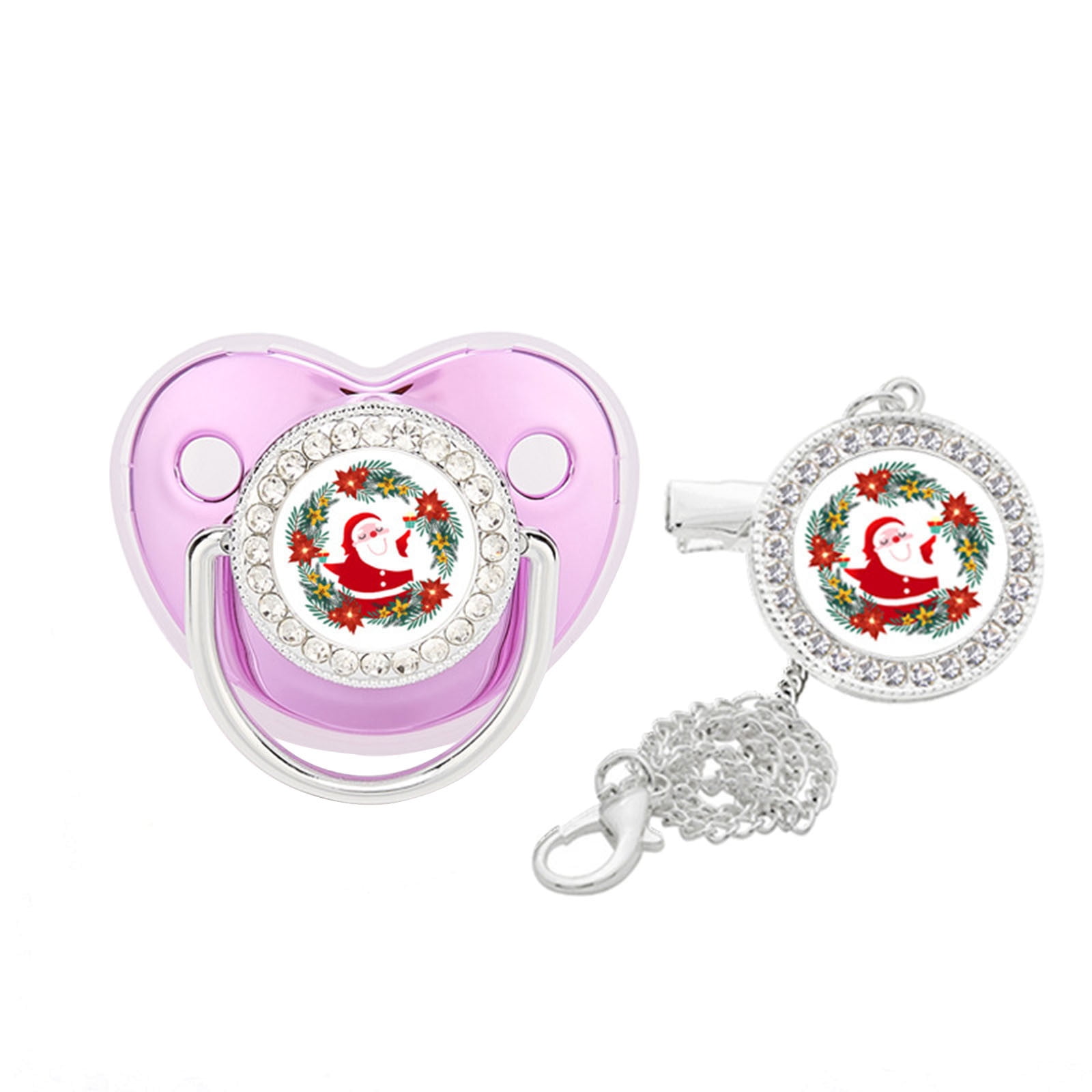 Bling Pacifier And Pacifier Clip Set Pieces Name Custom Pacifier ...