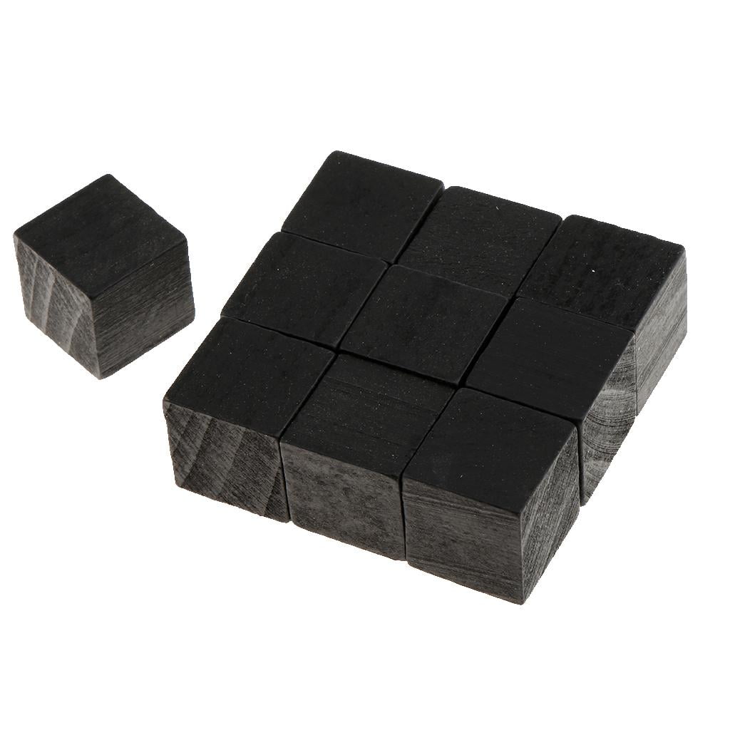 10pcs 4/5 inch - Solid Blocks Wood s Wood Blocks - Black - Walmart.com