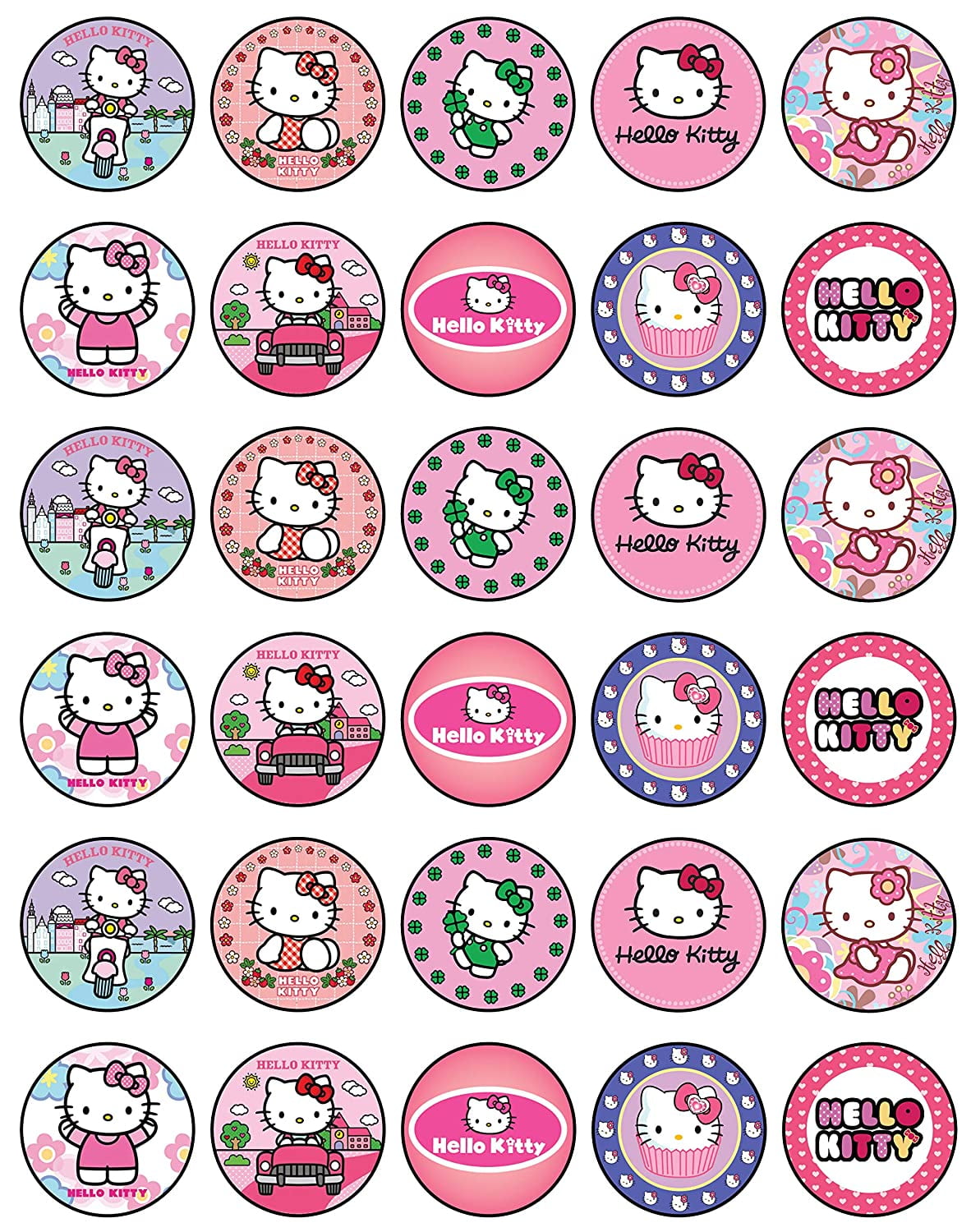 Hello Kitty Cupcake Toppers Printable Hello Kitty Cupcake Toppers Printable