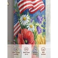 American Flag Floral Sheer Curtains for Living Room Bedroom Farmhouse ...