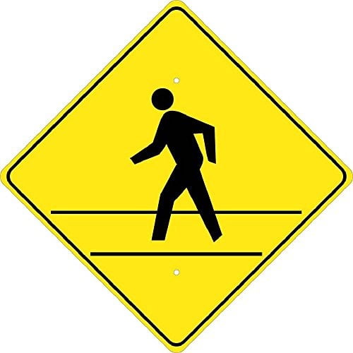 PEDESTRIAN CROSSING (GRAPHIC) (DIAMOND SHAPE), 24X24, .080 EGP REF ALUM ...