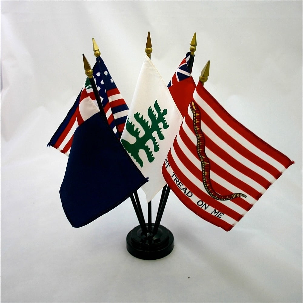 Colonial Series No. 2 - 4" x 6" Historical Stick Flag Set (5 Flags ...