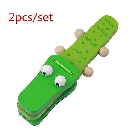 Cartoon Castanets Kids Baby Wooden Castanet Clapper Handle Musical ...