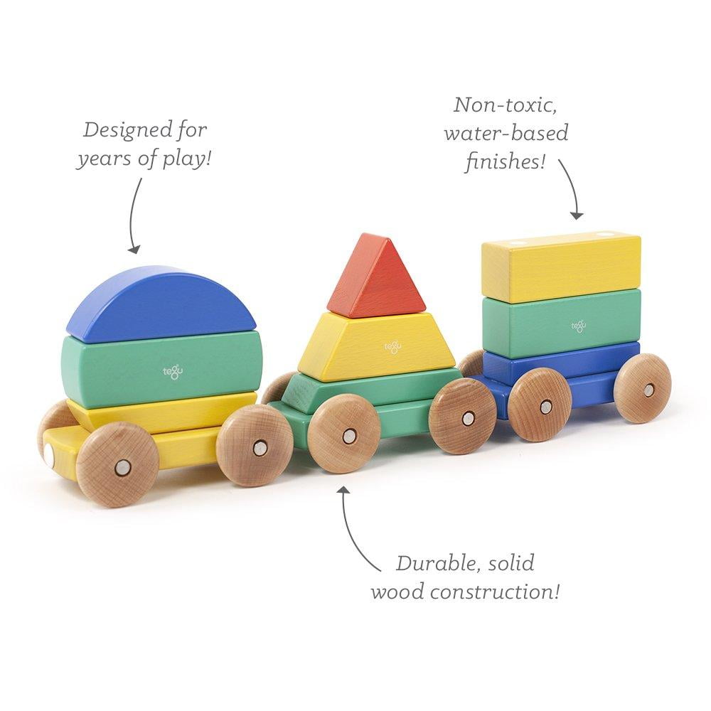 9 Piece Tegu Magnetic Shape Train Building Block Set, Big Top - Walmart.com
