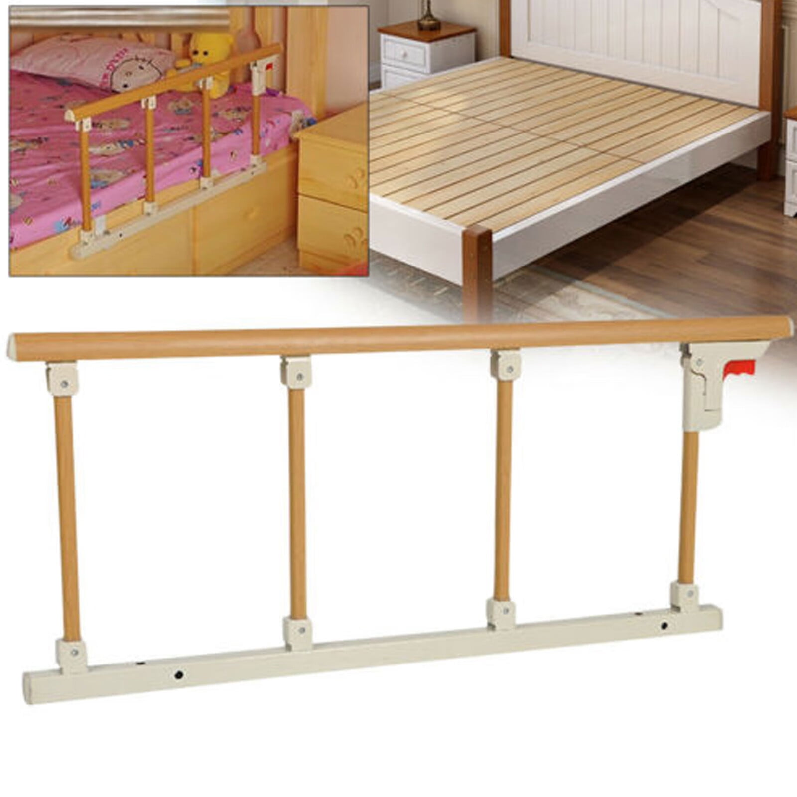 Stuffygreenus Foldable Bed Rails for Elderly Adults, 4-Section ...
