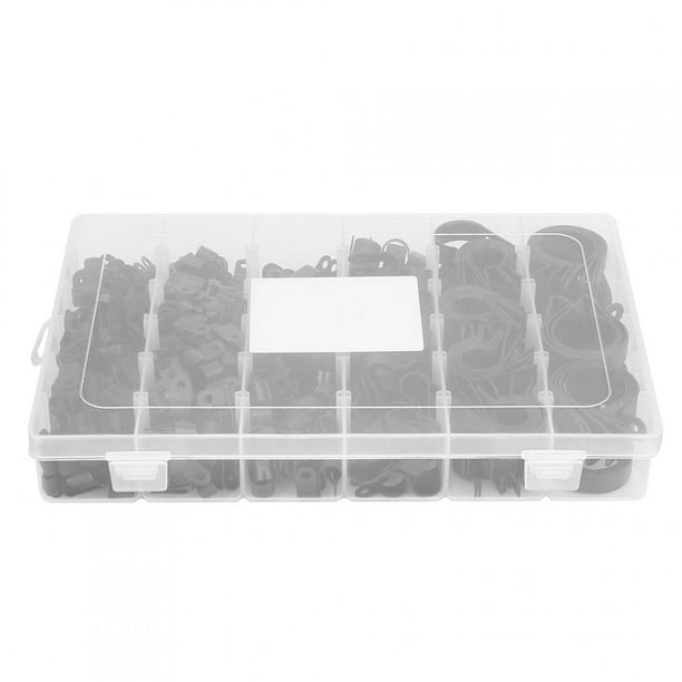 Plastic Nylon Cable Clamp,625Pcs Black Plastic R Plastic Cable Clamp ...