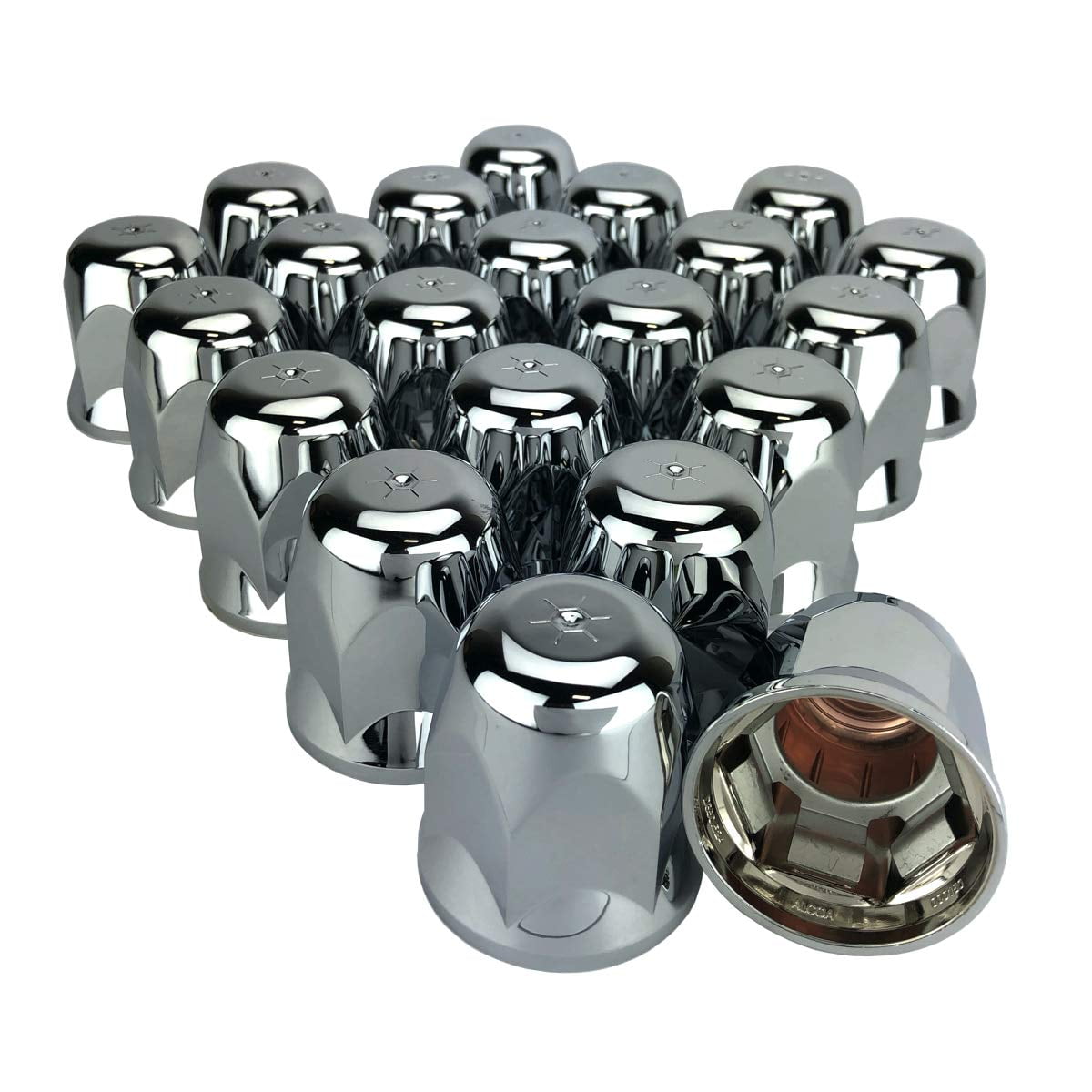 ALCOA 20 33mm Chrome Push On Hex Lug Nut Cover with Flange, Interior ...