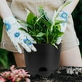 QCQHDU 3 Pack 6 in Round Outdoor Black Self Watering Plastic Planters ...