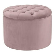 Zentique 17" Mauve Pink Contemporary Upholstered Velvet Cylindrical ...