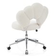 SESSLIFE Home Office Chair, Padded Seat Desk Chair, White Task Chair ...