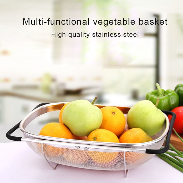 Expandable Retractable Drain Basket Rubber Grip Basket Stainless ...