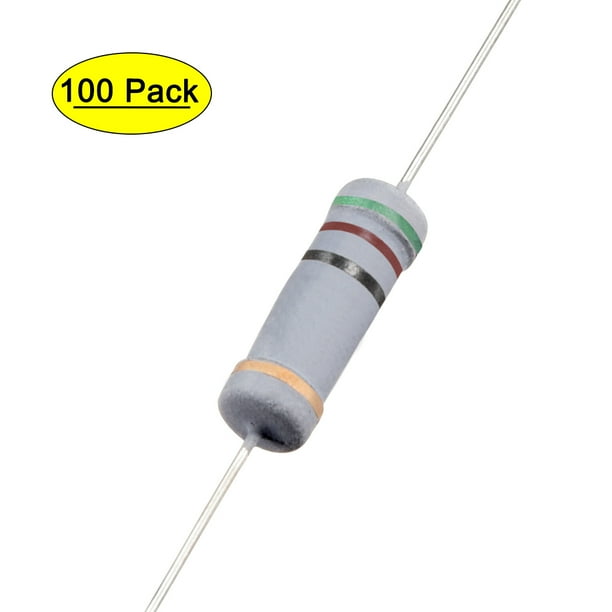 100pcs 1W 51 Ohm Carbon Film Resistor 5% Tolerance 4 Color Bands ...